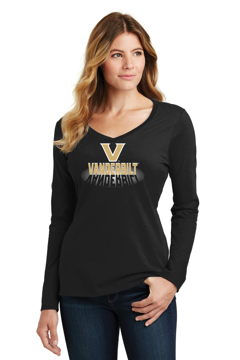 Women's Vanderbilt Commodores Long Sleeve V-Neck Shirt - Spotlight Van ...