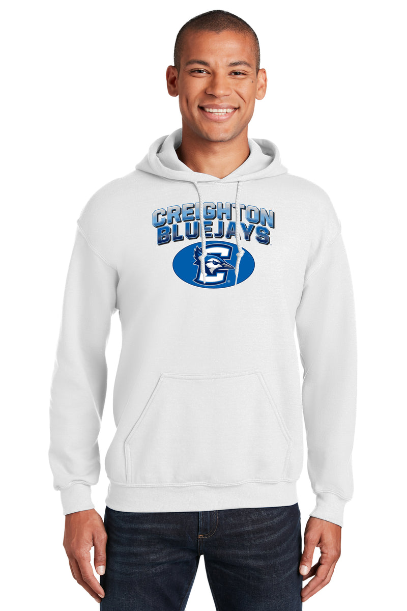 Creighton Bluejays Hooded Sweatshirt - Full Color Fade Primary Logo Ov ...