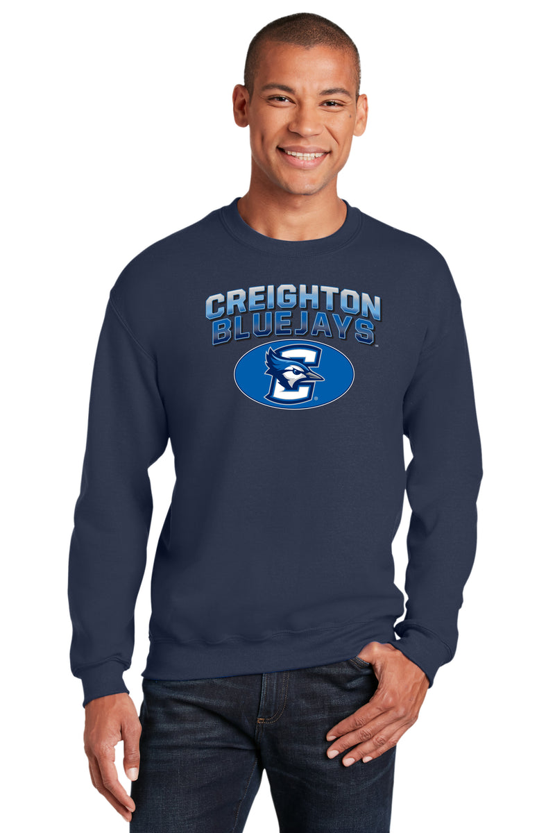Creighton Bluejays Crewneck Sweatshirt - Full Color Fade Primary Logo ...