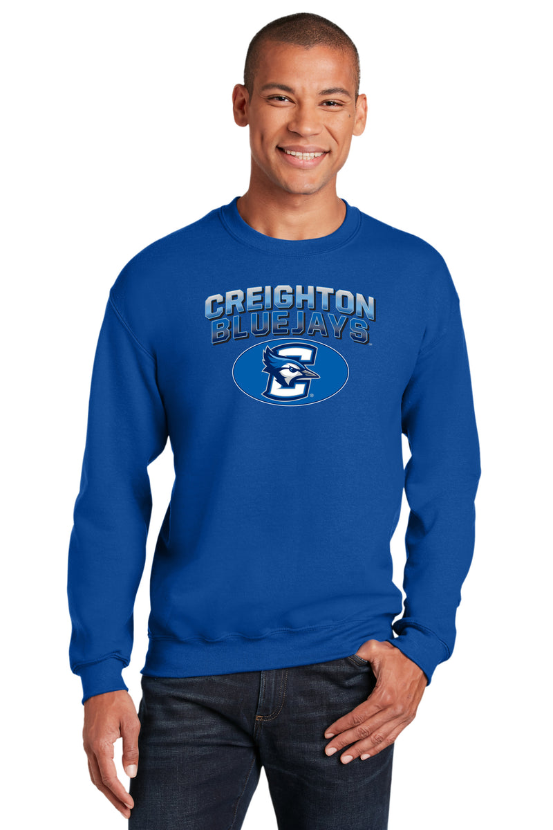 Creighton Bluejays Crewneck Sweatshirt - Full Color Fade Primary Logo ...
