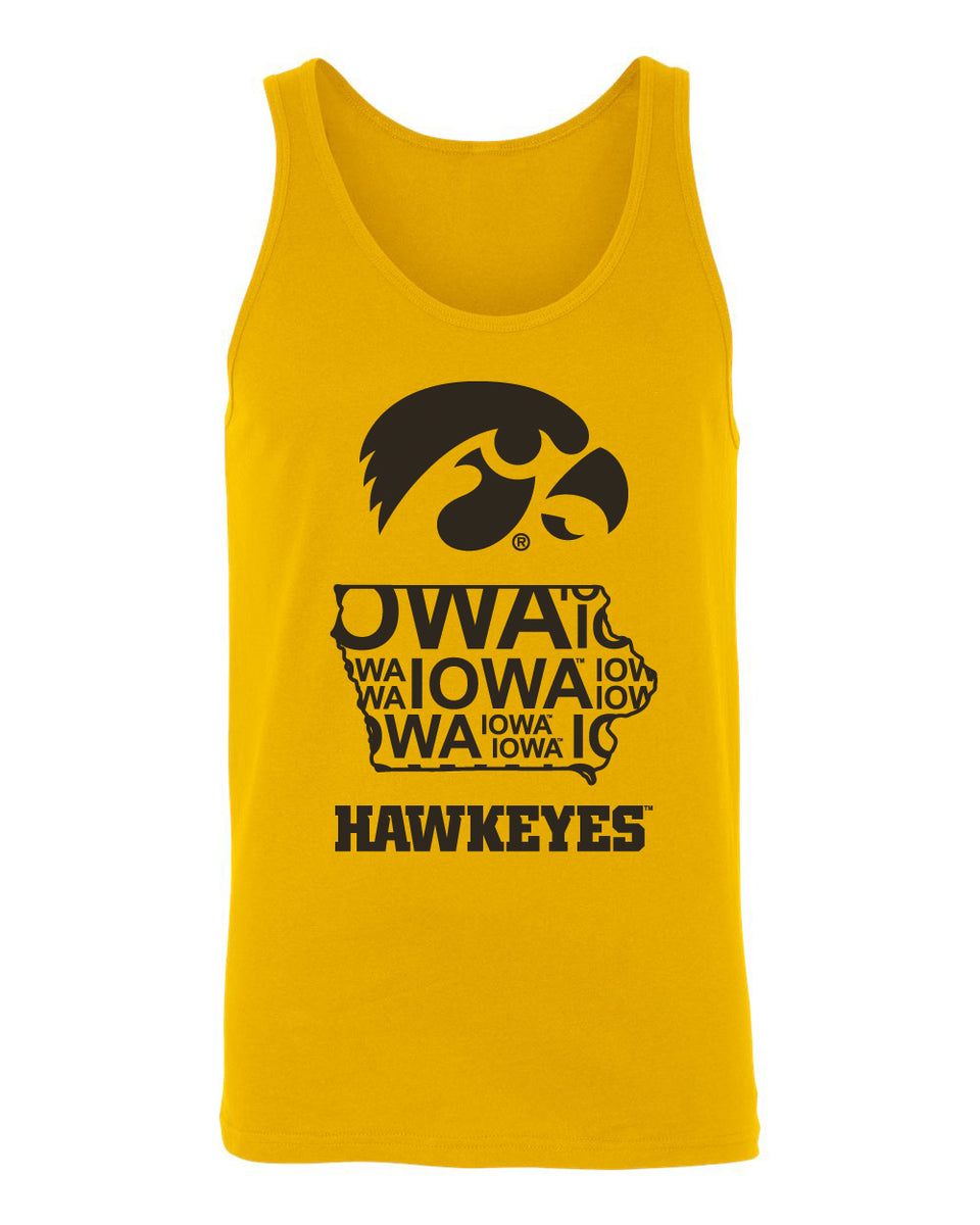Women's Iowa Hawkeyes Tank Top - Iowa Hawkeye State Outline | CornBorn ...