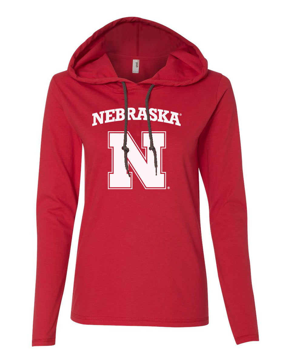 Women's Nebraska Cornhuskers Block N Long Sleeve Hoody | CornBorn Apparel