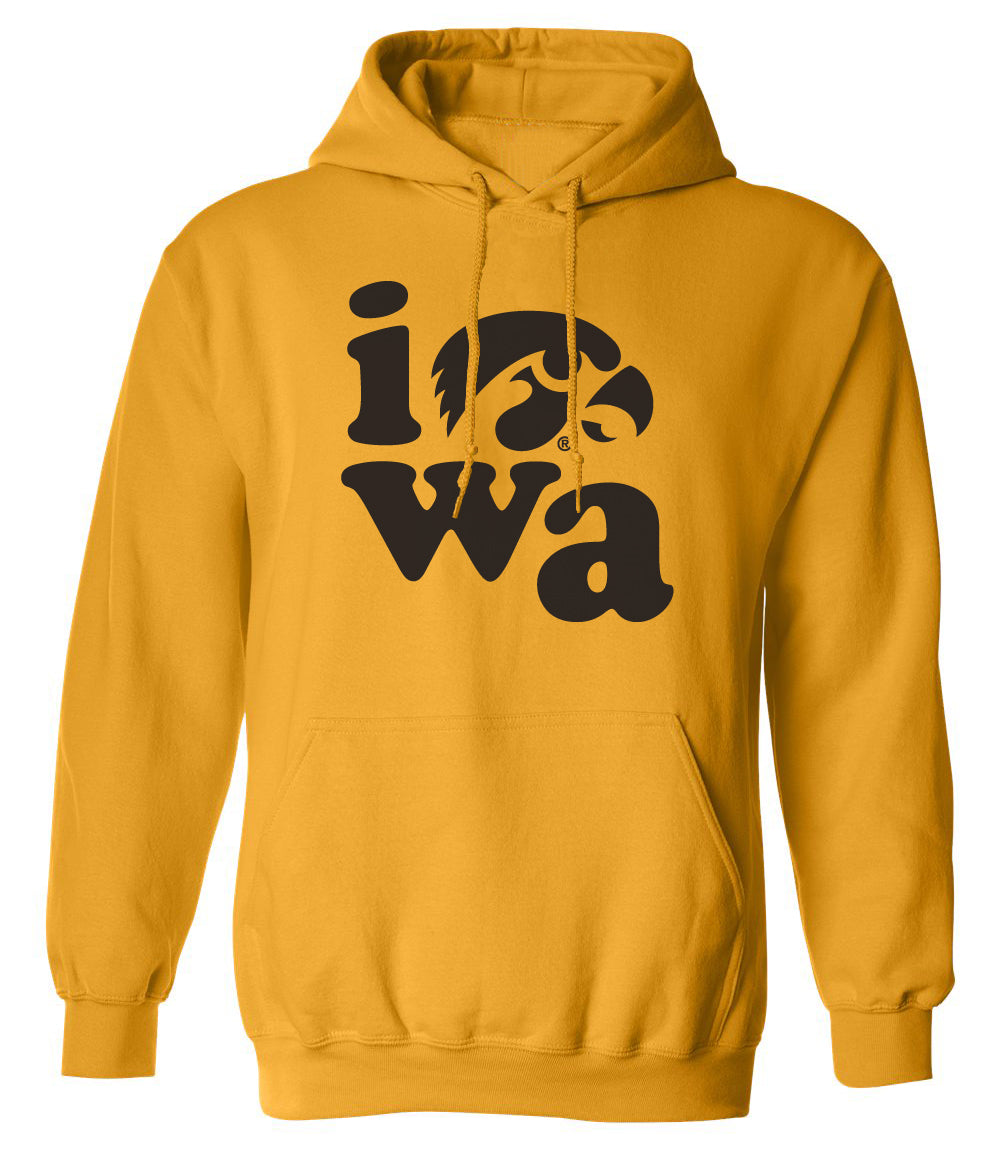 Iowa Hawkeyes Hooded Sweatshirt - Iowa Stacked | CornBorn Apparel