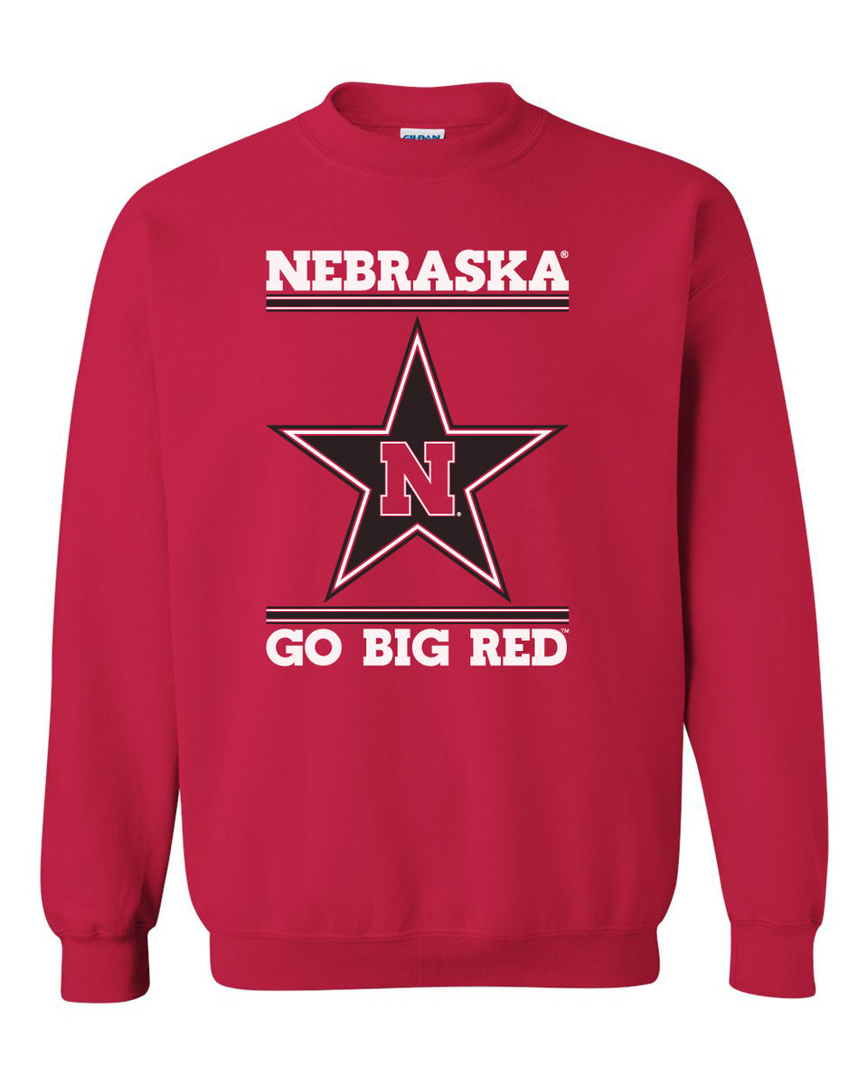 Nebraska Husker Sweatshirt Crewneck - Star N GO BIG RED | CornBorn Apparel