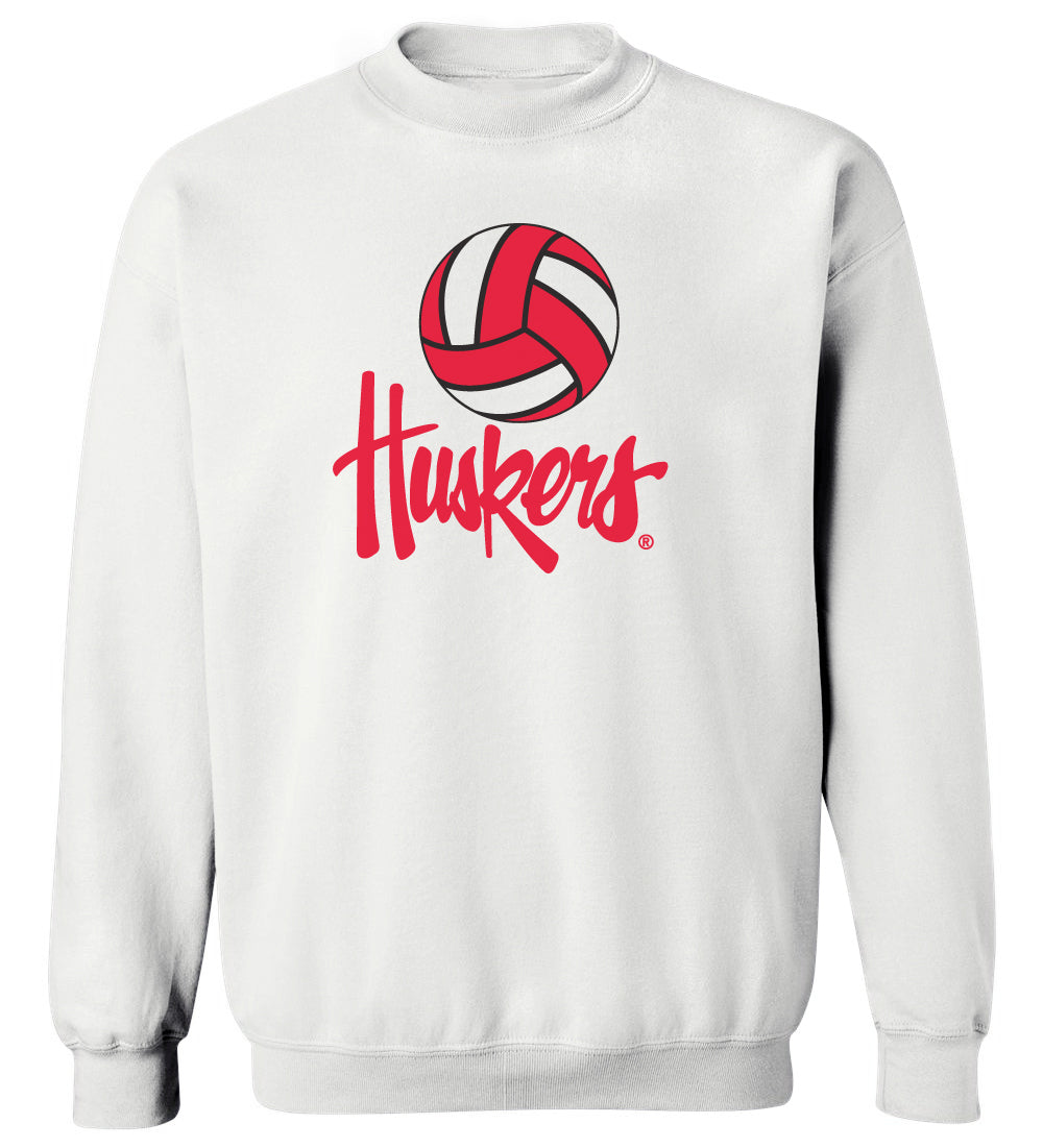 Nebraska Huskers Crewneck Sweatshirt - Volleyball Legacy Script Husker ...
