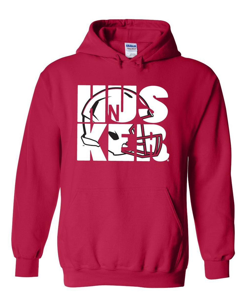 Nebraska Cornhuskers Football HUSKER Helmet Hooded Sweatshirt ...