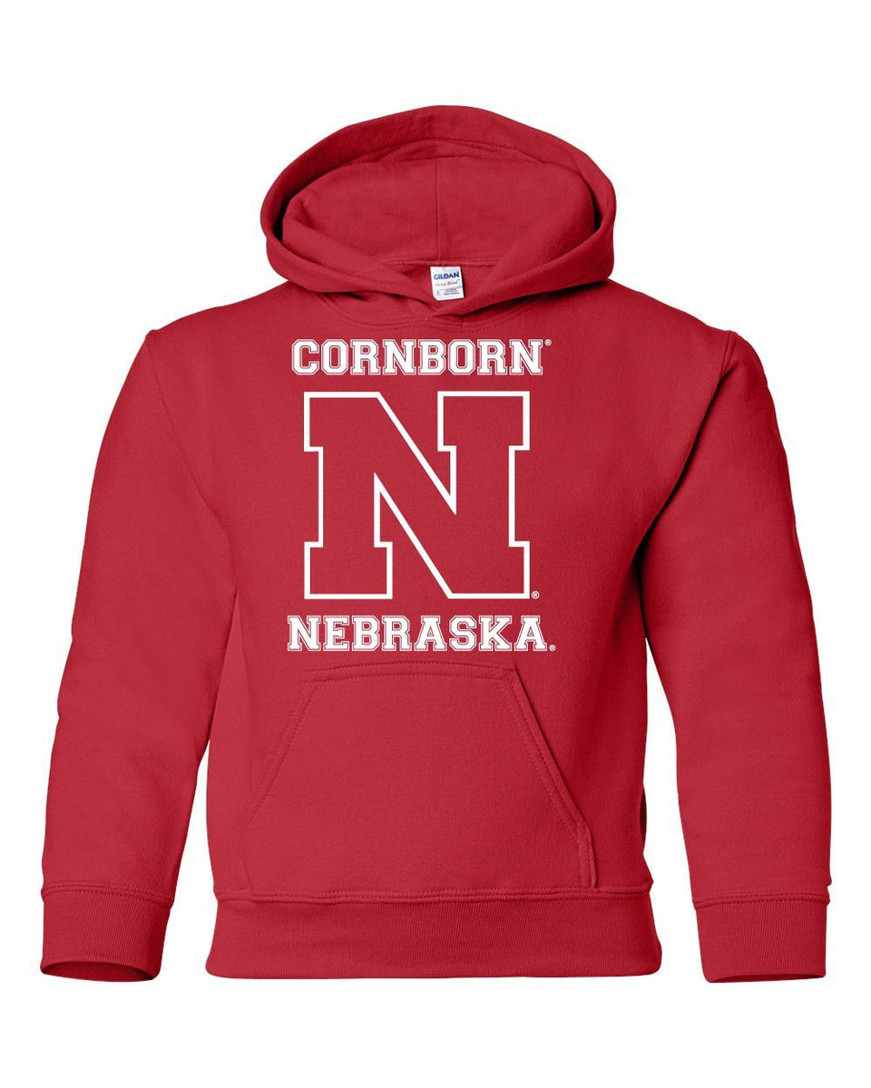 Nebraska Cornhuskers Football "CornBorn N Nebraska" Youth Hooded Sweat ...